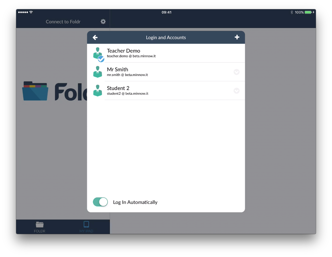 Managing multiple accounts in the Foldr iOS app - Foldr