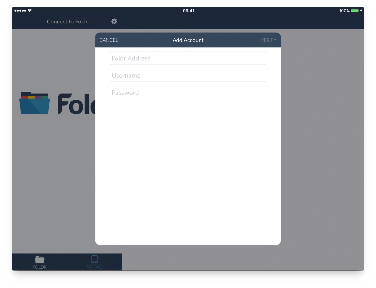 Logging in to Foldr - Foldr