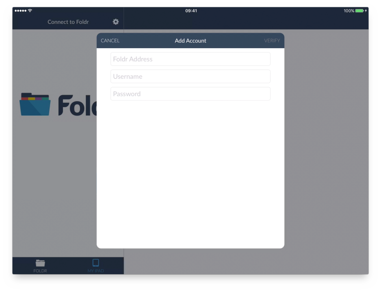 Logging in to Foldr - Foldr