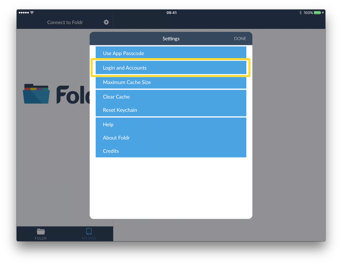 Managing multiple accounts in the Foldr iOS app - Foldr
