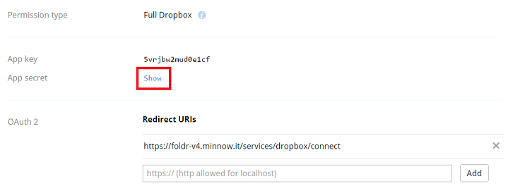 Dropbox Integration - Personal Accounts - Foldr