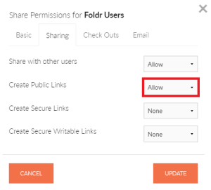 How to Enable Public Links for Users - Foldr