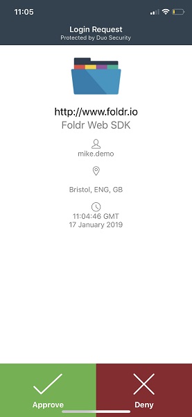 Duo Two Factor Authentication - Foldr