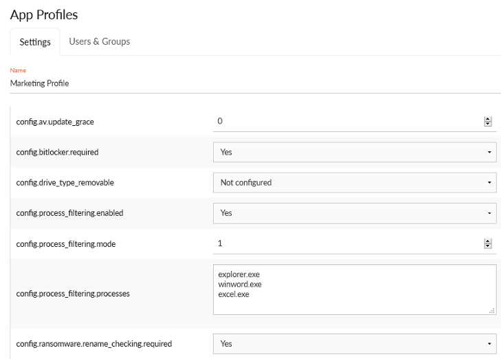 Configuring Foldr Apps from the Server - App Profiles - Foldr