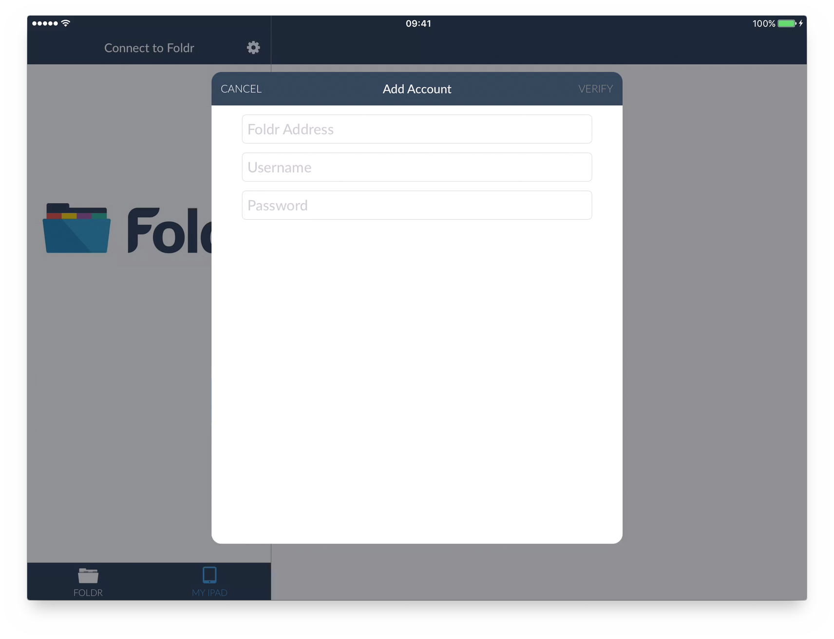 Logging in to Foldr - Foldr