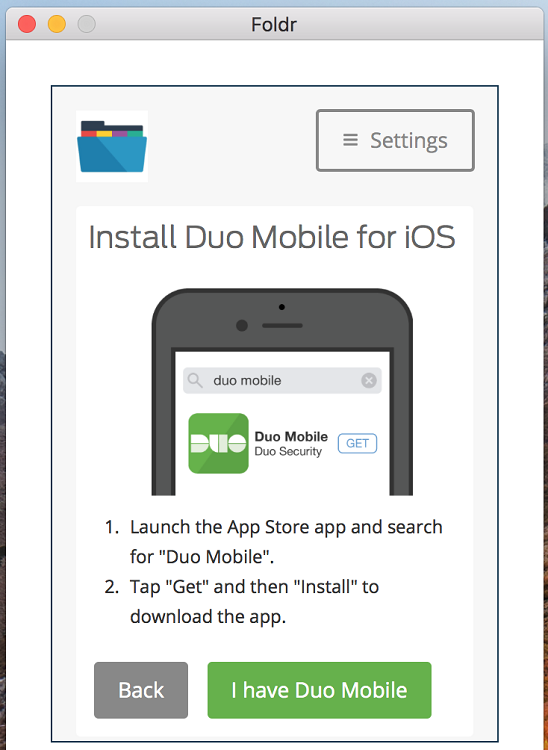 Duo Two Factor Authentication – Foldr